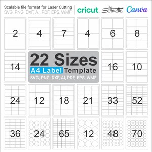 Editable A4 Label Templates - Printable DIY Labels in Various Sizes for ...