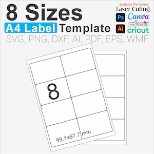 Editable A4 Label Templates - Printable DIY Labels in Various Sizes for ...