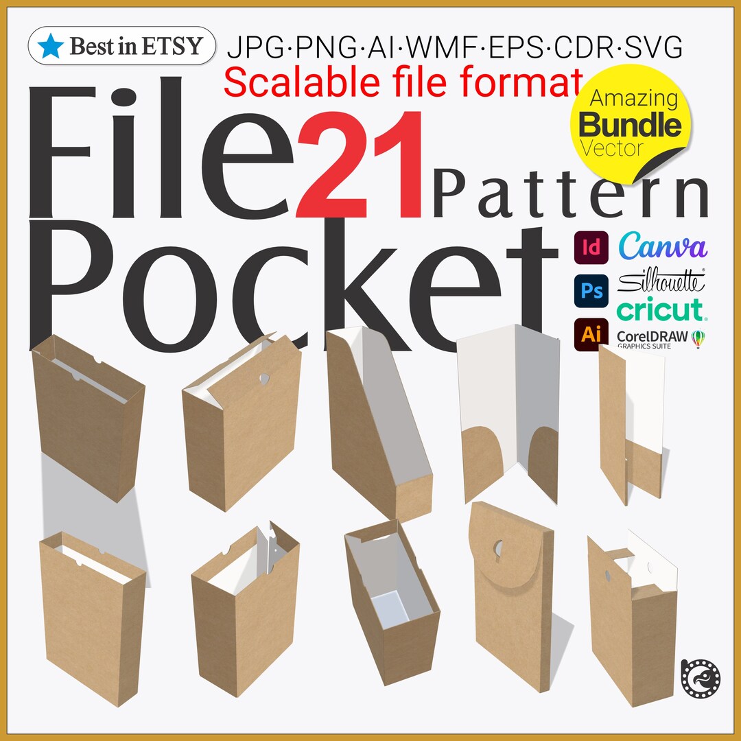 File Pocket Vector Bundle: Package Design, Box Making & EPS, WMF Files ...