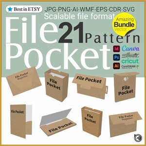 File Pocket Vector Bundle: Package Design, Box Making & EPS, WMF Files ...