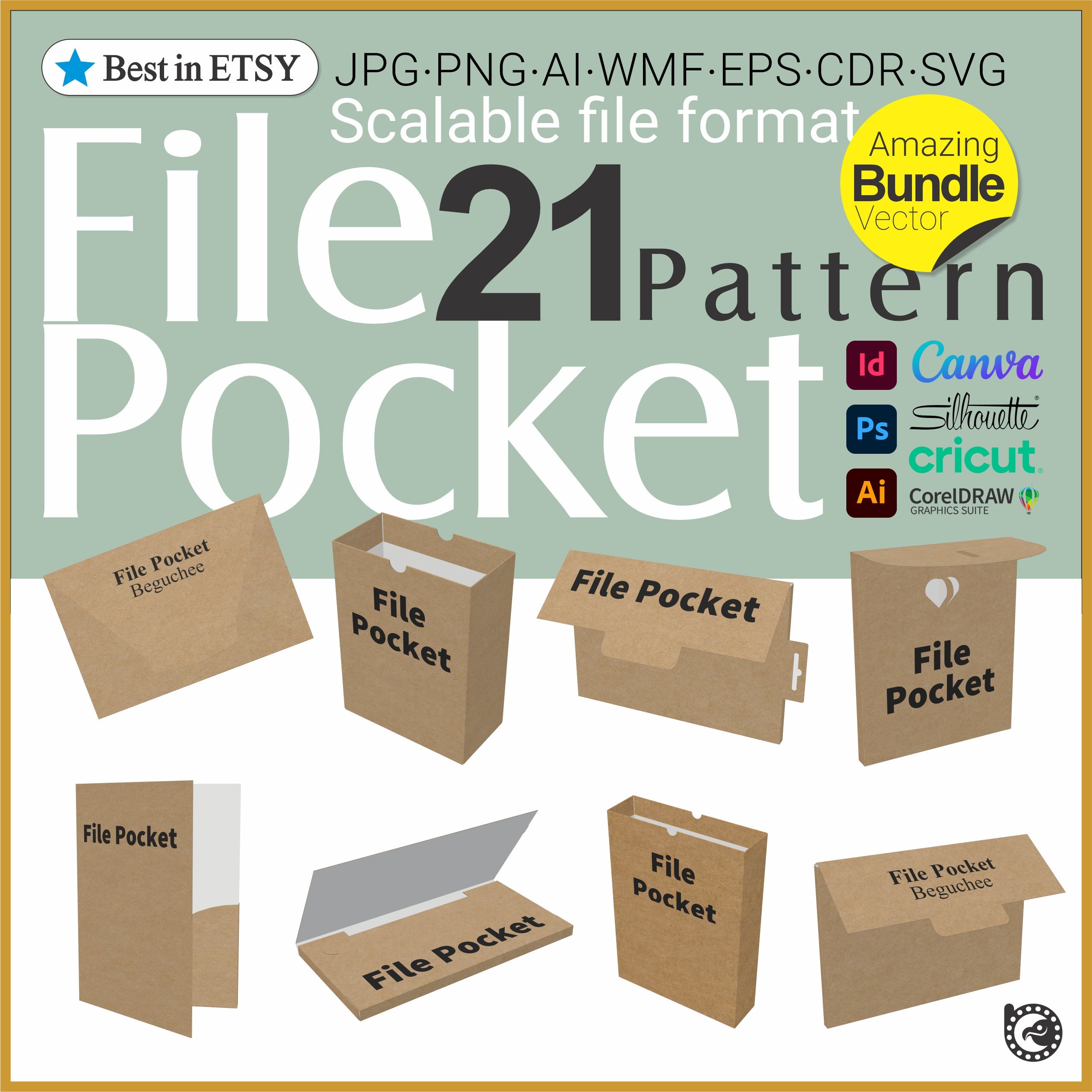 File Pocket Vector Bundle: Package Design, Box Making & EPS, WMF Files ...