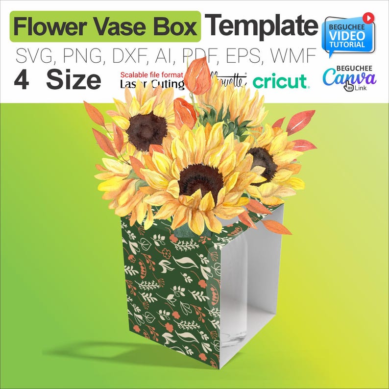 Laser Cut Flower Vase Box Template: DIY Home Decor (digital Download ...