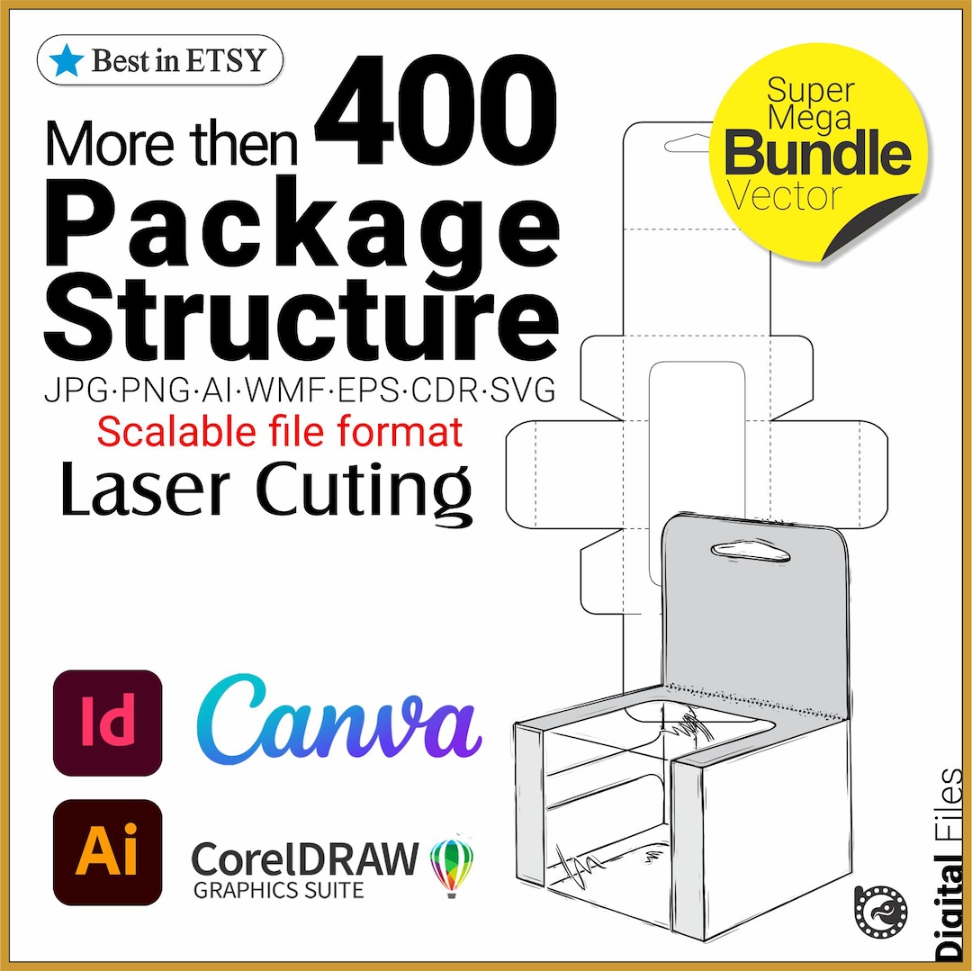 Laser Cut Box SVG Bundle: Package Design Mega Vector Pack (digital ...