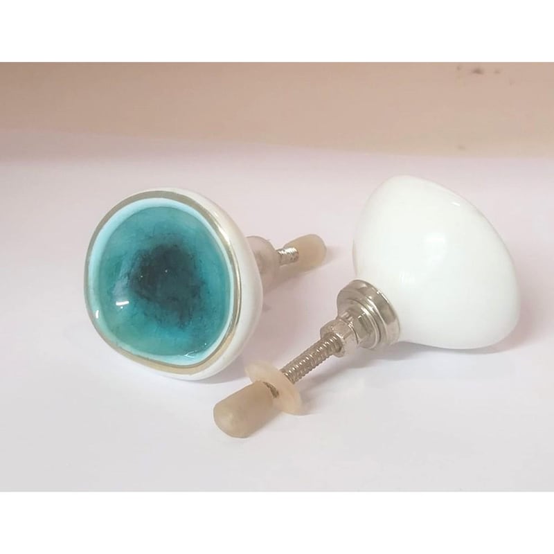 Teal Glass Knobs - Etsy