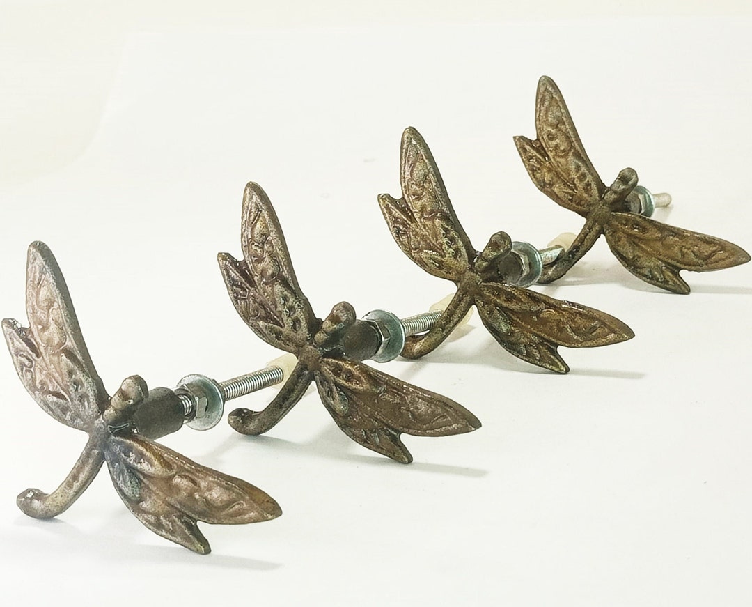 Brass Antique Dragon Bug-fly Drawer Pull Knob, Metal Door Knob, Set Of2 ...