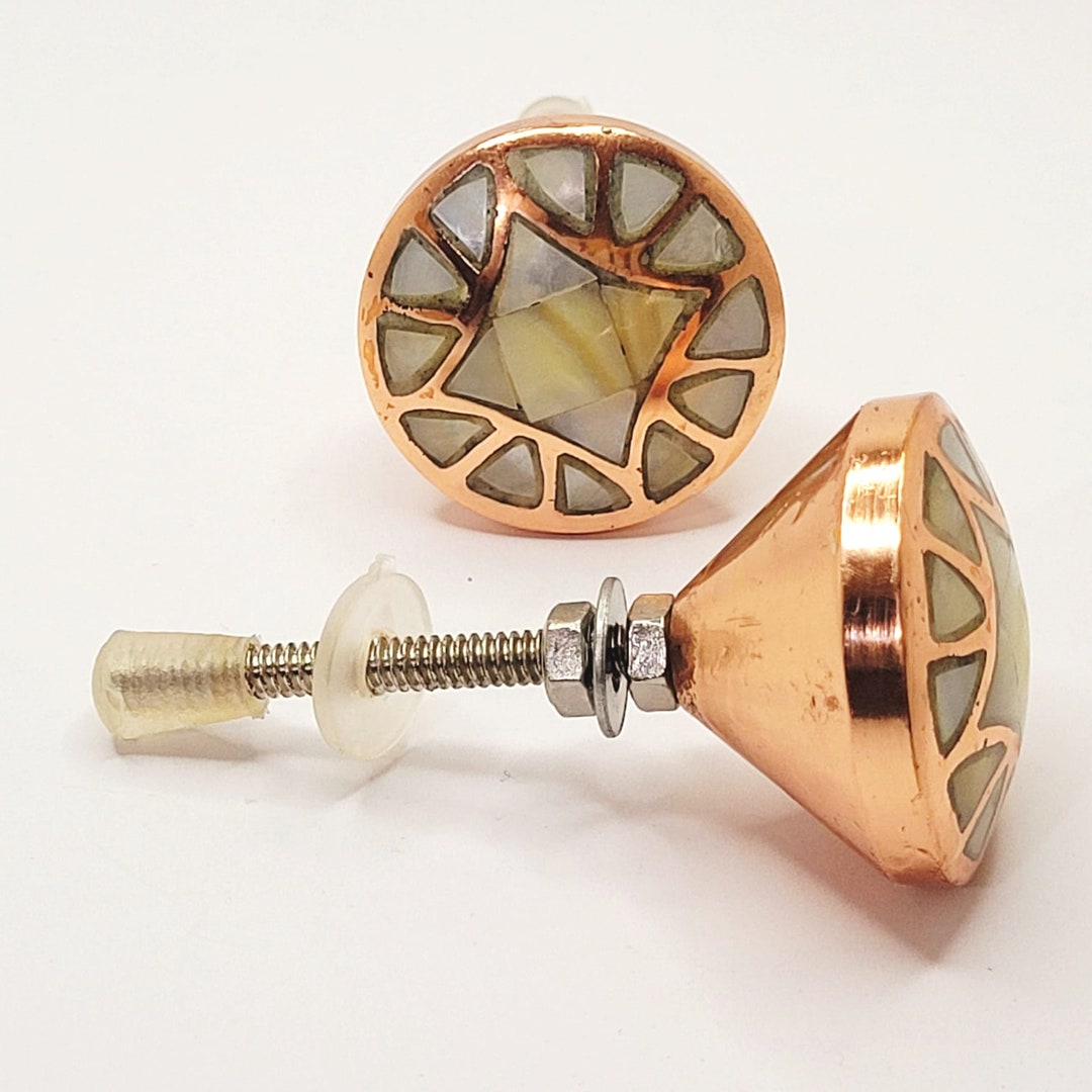 Mother of Pearl Knobs / Rose Gold Drawer / Cupboard Cabinet Furniture ...