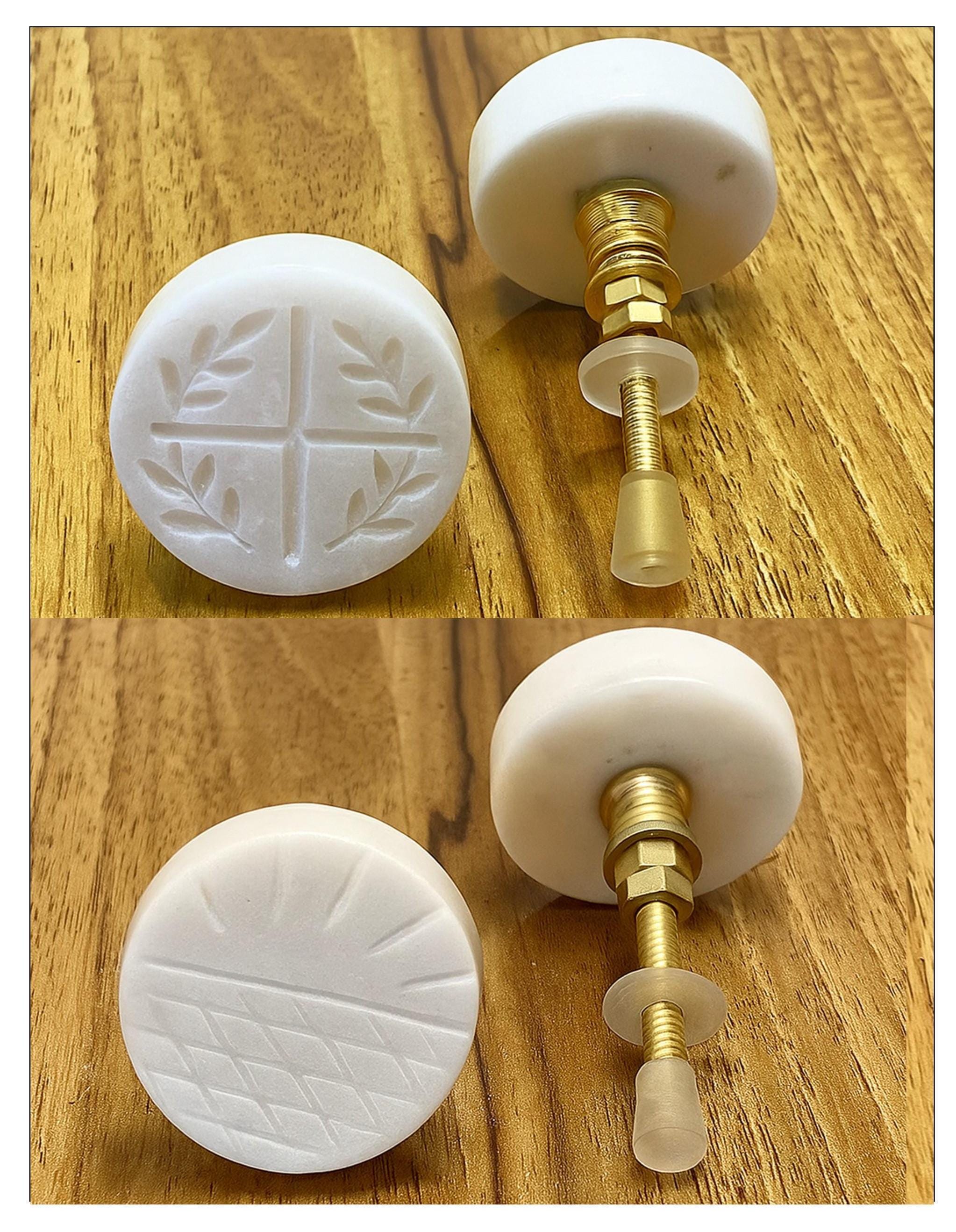 Artisan Carved Marble Knobs, Shabby Chic Dresser Handles, Vintage Style ...