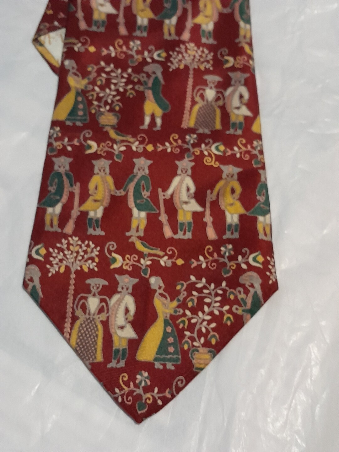 Yapre Vintage Silk Victorian Burgundy Tie, Silk Tie, Court Jesters ...