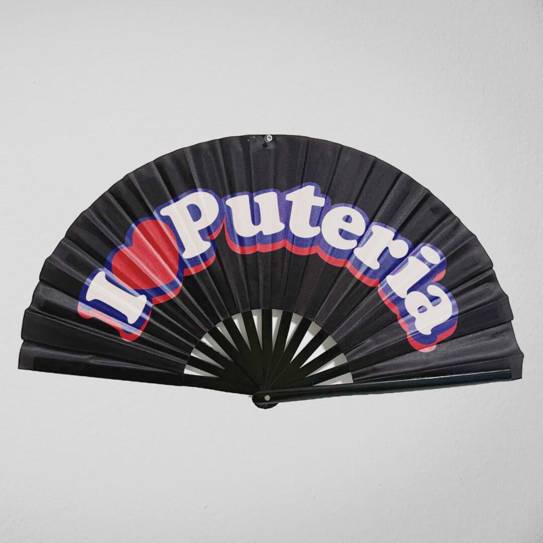 I Love Putería Fan - Bold Statement Hand Fan for Parties, Festivals ...