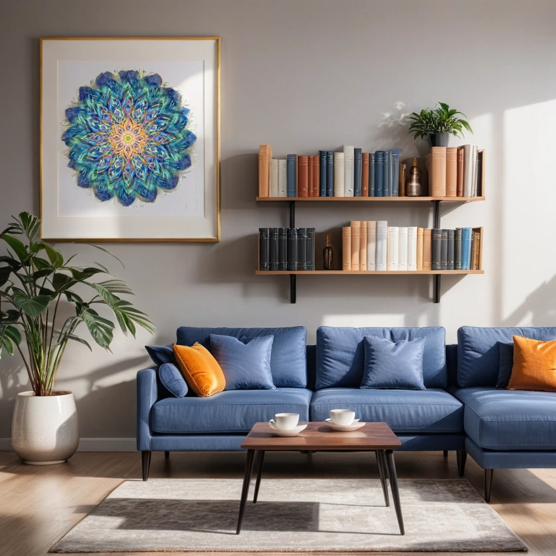 Mandala in a Round or Square Frame Printed for Coloring With Acrylic ...