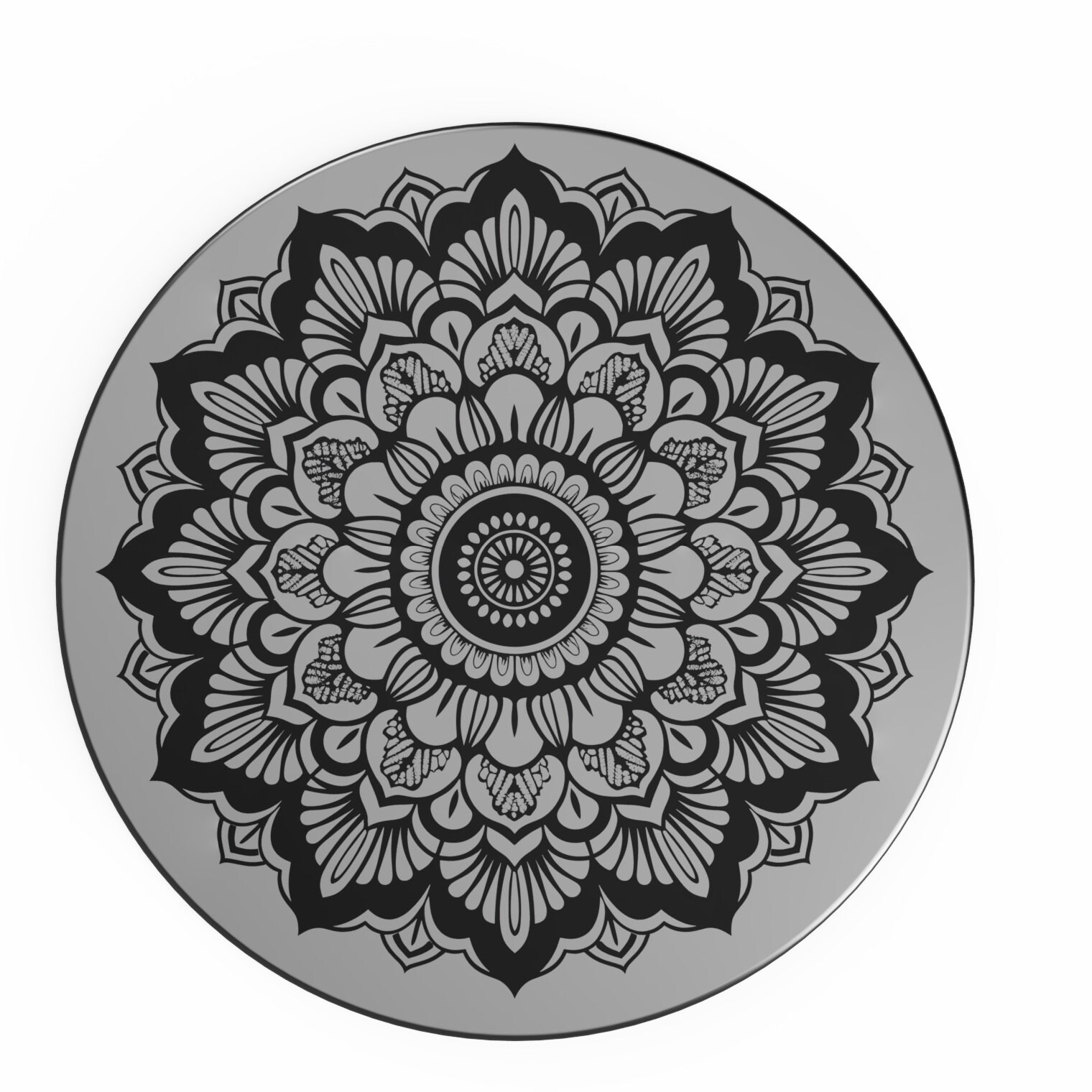 Mandala in a Round or Square Frame Printed for Coloring With Acrylic ...