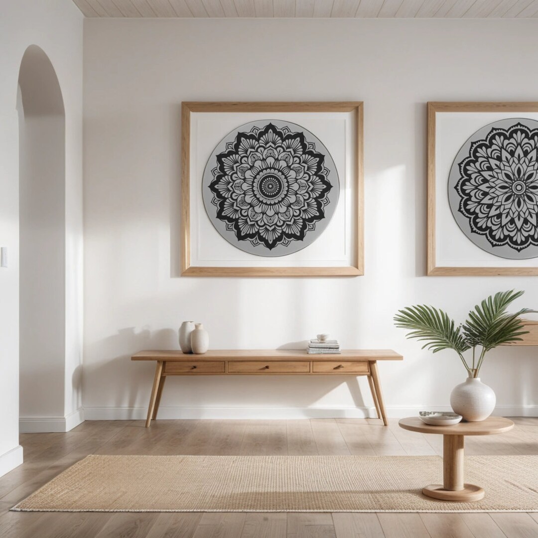 Mandala in a Round or Square Frame Printed for Coloring With Acrylic ...