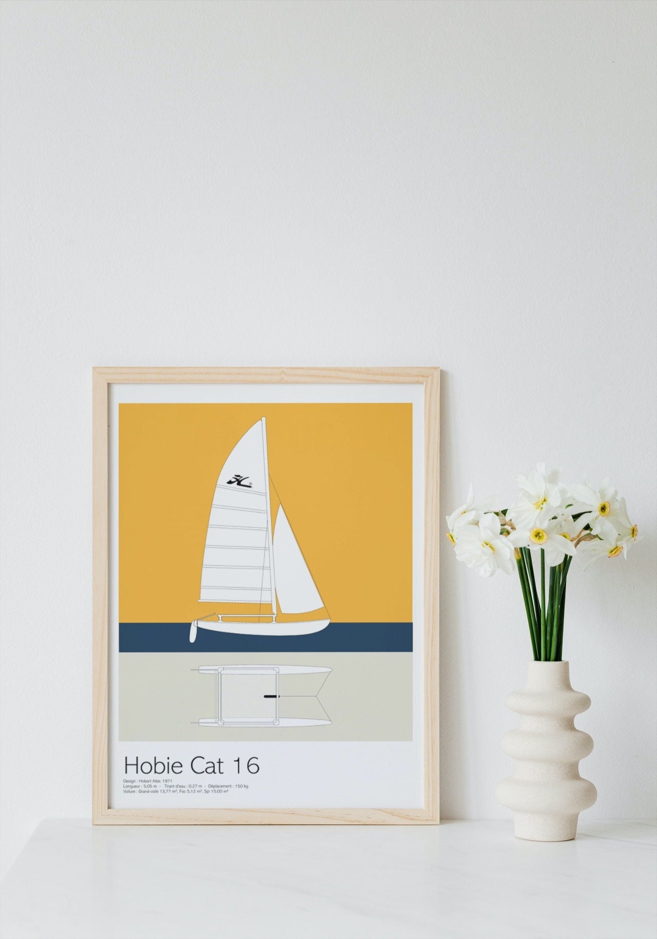 Vintage Hobie Cat 16 Sailboat Decorative Print Poster - Etsy