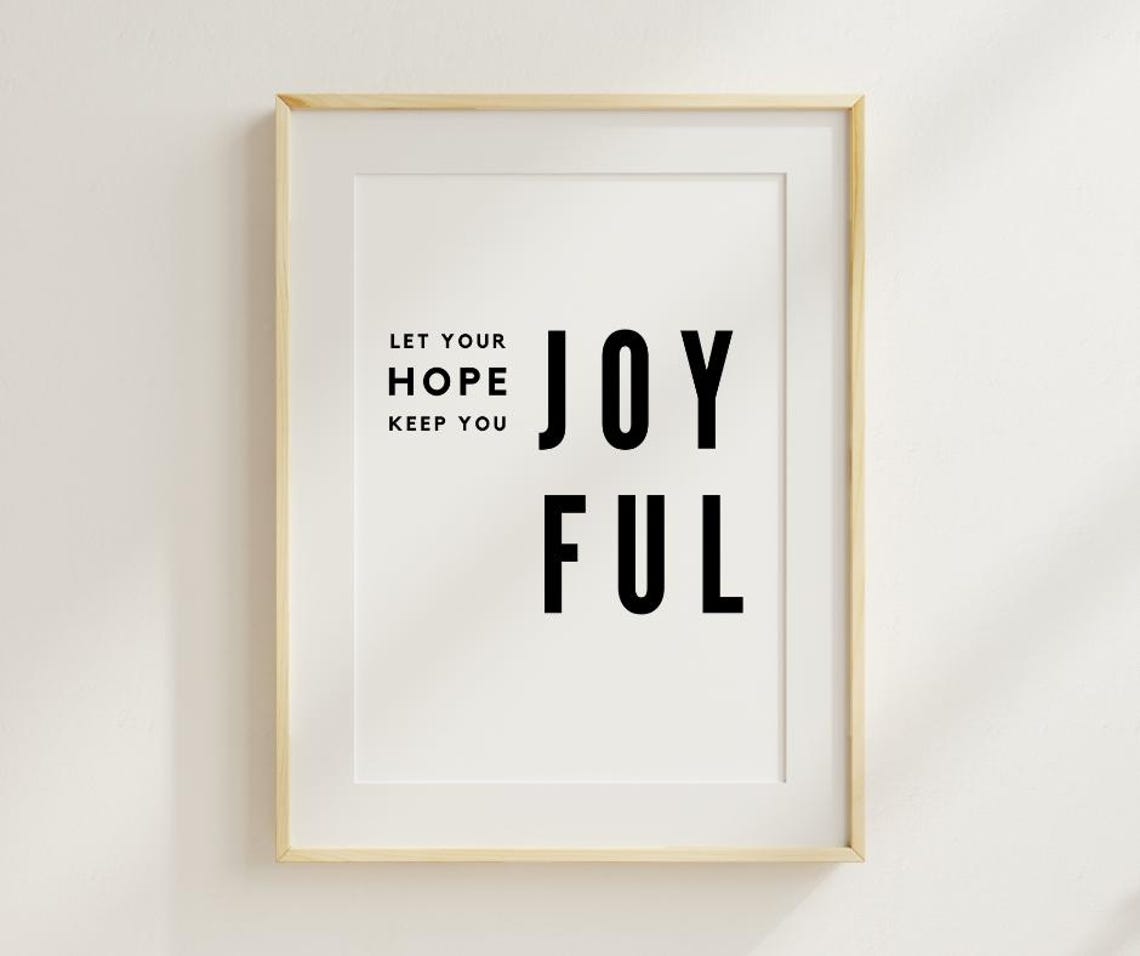 Joyful in Hope - Inspirational Quote, Digital Download, Instant, Art ...