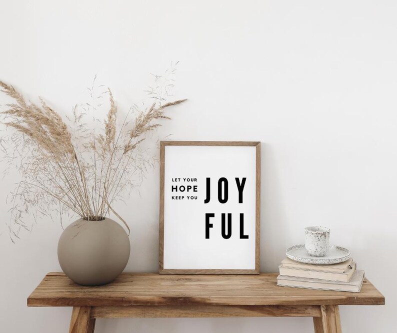 Joyful in Hope - Inspirational Quote, Digital Download, Instant, Art ...