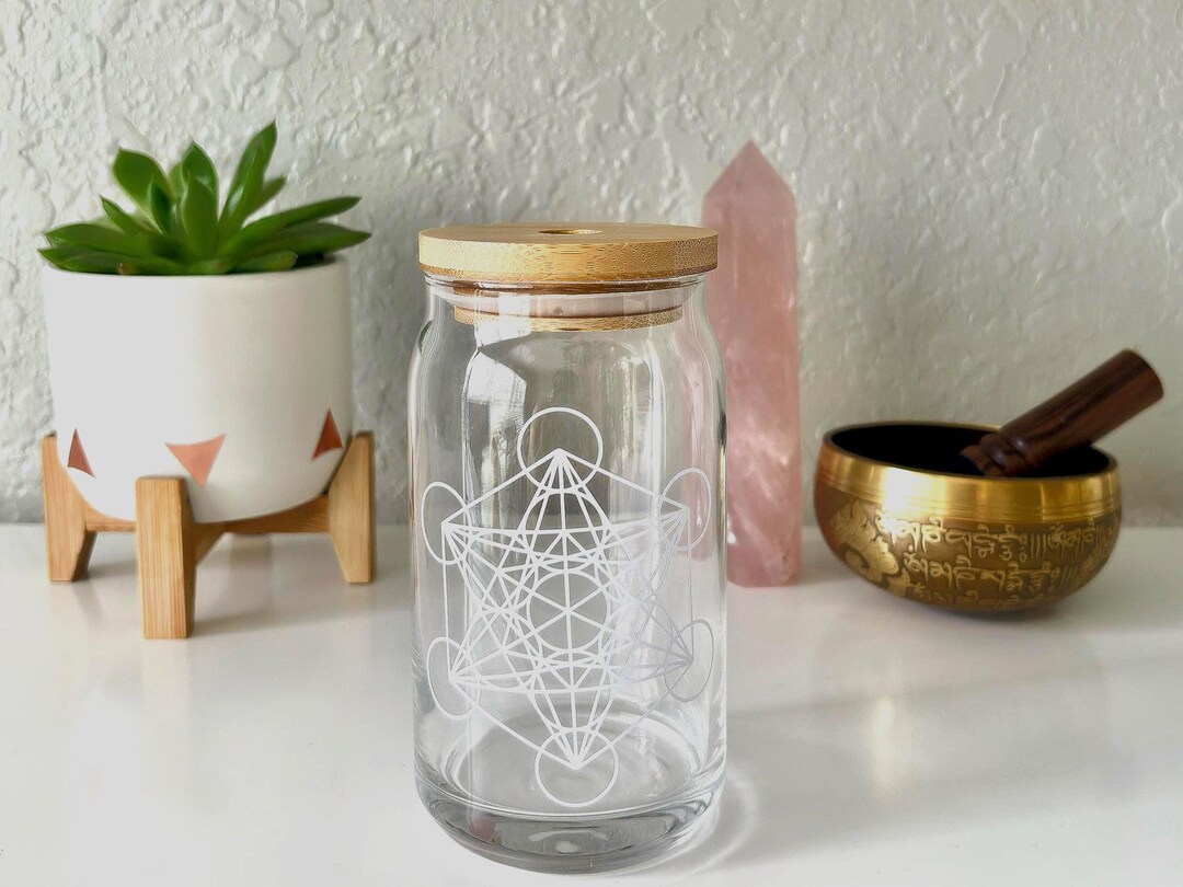 Metatron’s Cube Cup Glass, Spiritual Water Cup for Meditation, Metatron ...