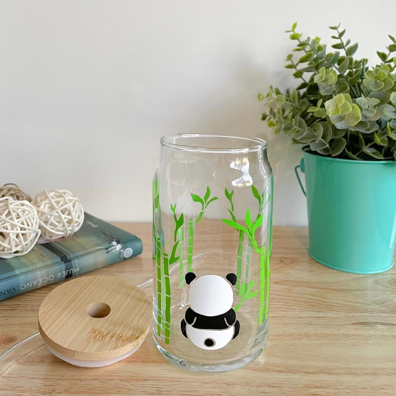 Panda Glass Cup, Iced Drink Ware, Iced Coffee Cup, Coffee Lovers ...