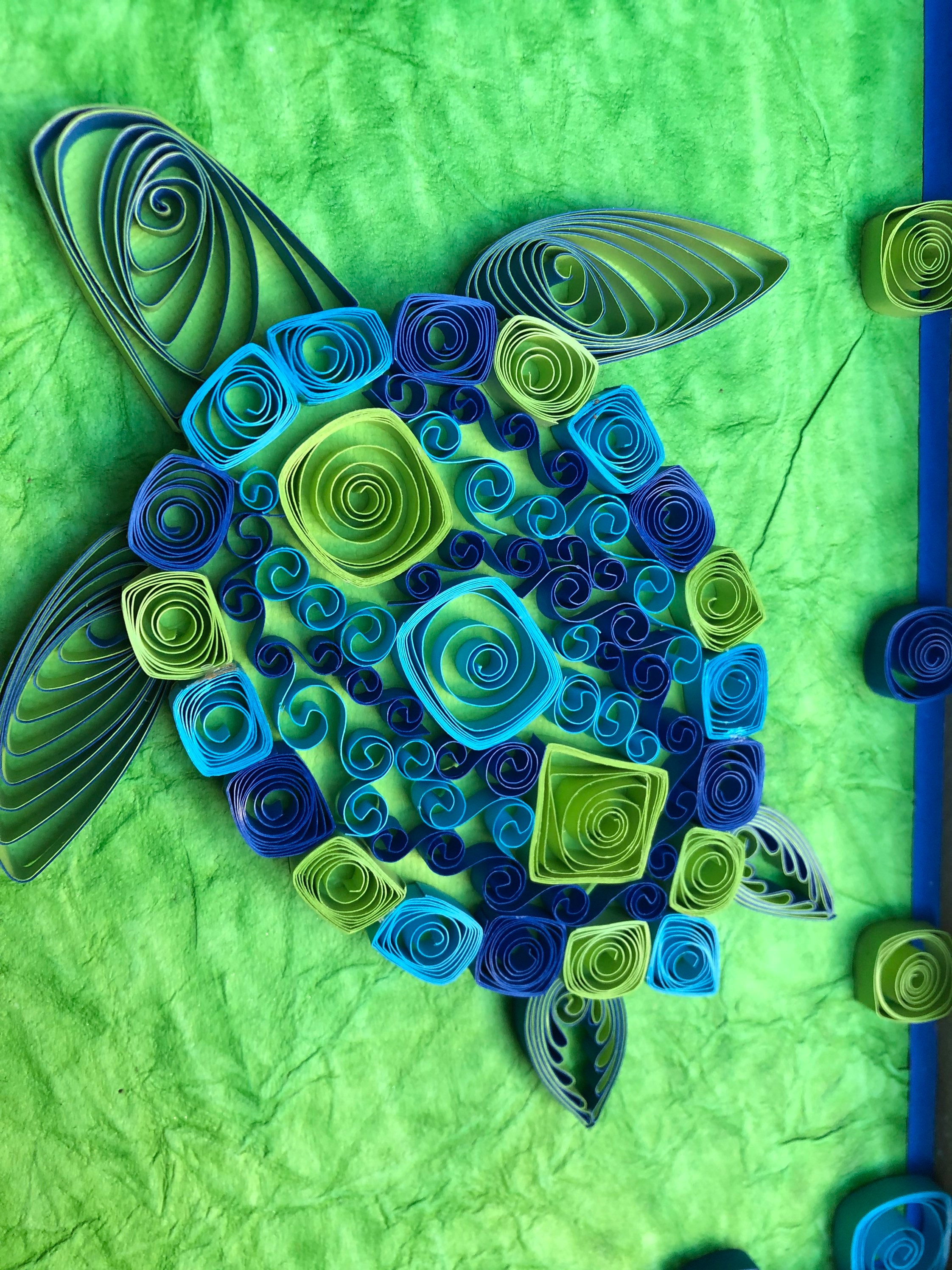 Unique Quilled Tropical Island Hawaiian Sea Turtle Lover Framed Quilled ...