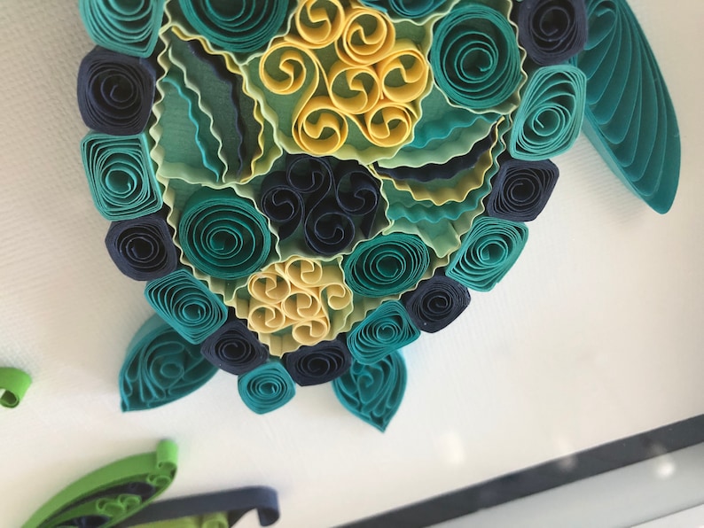 Quilled Sea Turtle Shadow Box Wall Art Shelf Décor 3D Art - Etsy