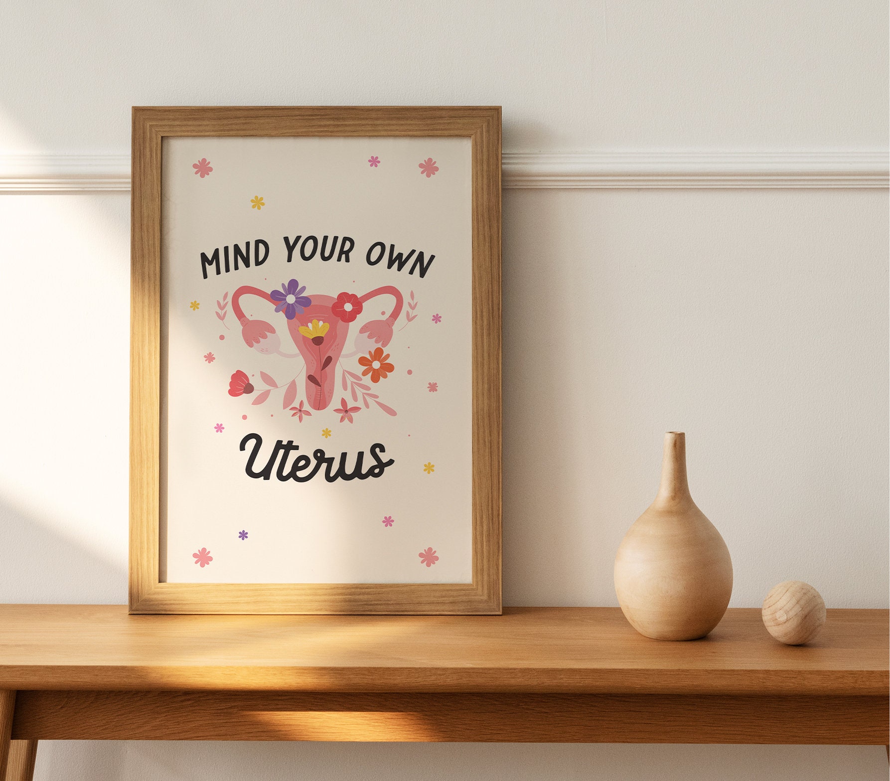 Mind Your Own Uterus Printable Art Feminist Printable Wall - Etsy