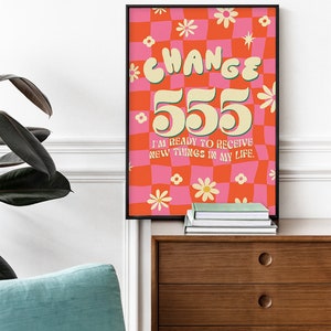 Angel Number 555 Retro Print, Spiritual Wall Art (digital Download) - Etsy