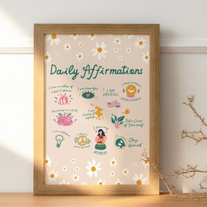 Daily Affirmations Printable Art, Mantras, Motivation, Positive ...