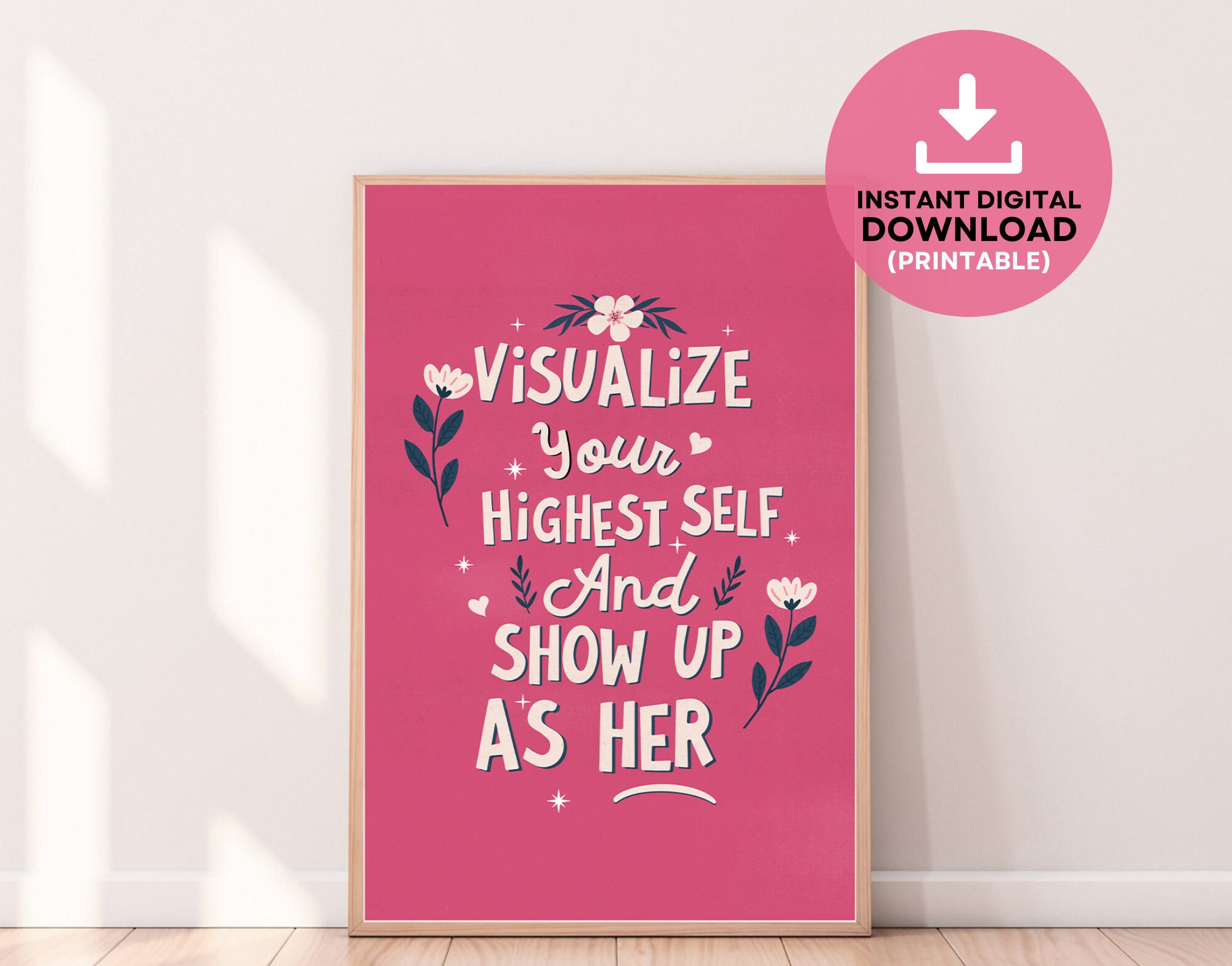 Visualize Your Highest Self Printable Wall Art Inspirational - Etsy