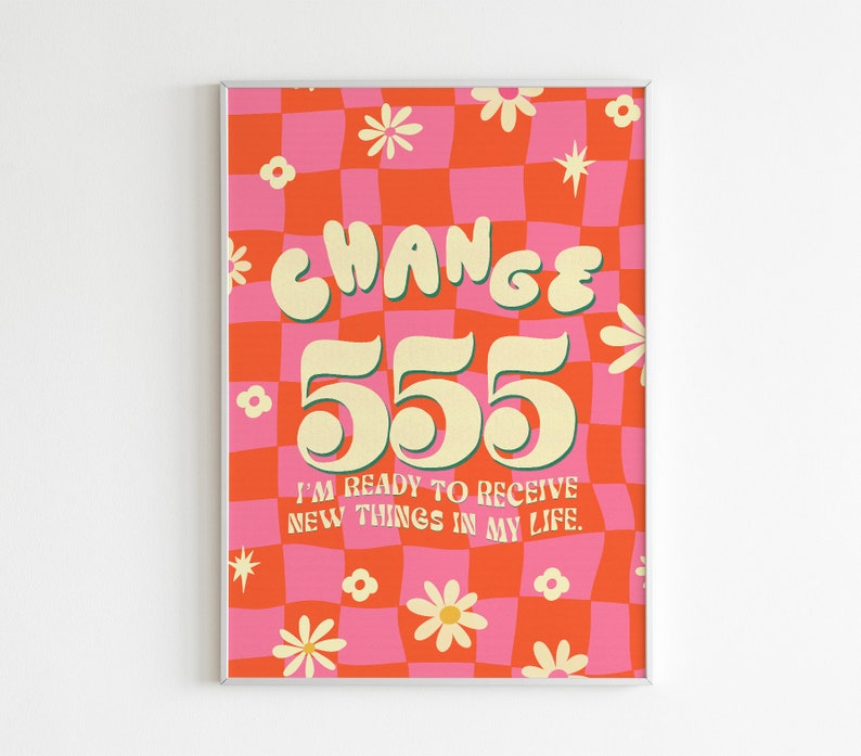 Angel Number 555 Retro Print, Spiritual Wall Art (digital Download) - Etsy