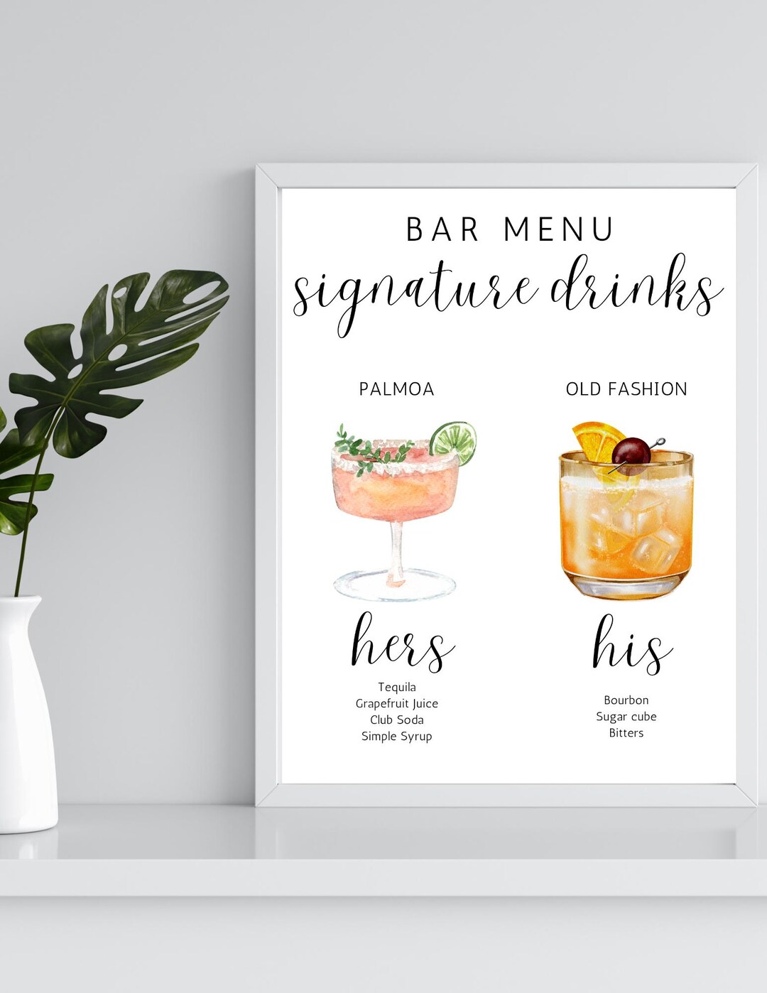 Bar Menu Signature Cocktails - Etsy