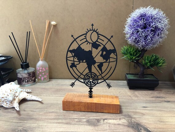 World Map Shelf Decor Home & Office Decor Bookshelf Decor - Etsy