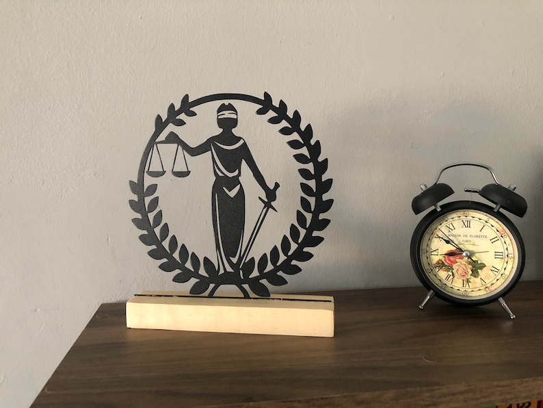 Justitia Lady Justice Shelf Decor Lawyer Office Decor - Etsy