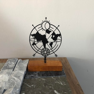 World Map Shelf Decor Home & Office Decor Bookshelf Decor - Etsy