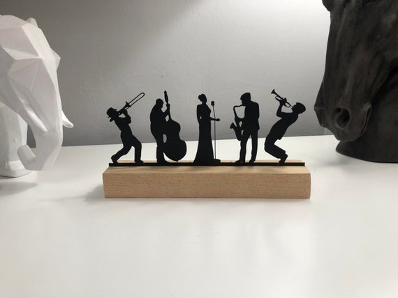Jazz Band Shelf Decor Bookshelf Decor Modern Decor - Etsy