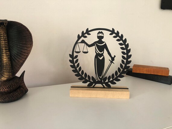 Justitia Lady Justice Shelf Decor Lawyer Office Decor - Etsy