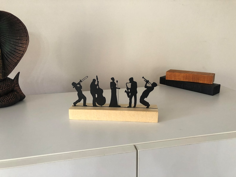 Jazz Band Shelf Decor, Bookshelf Decor, Modern Decor, Housewarming Gift ...