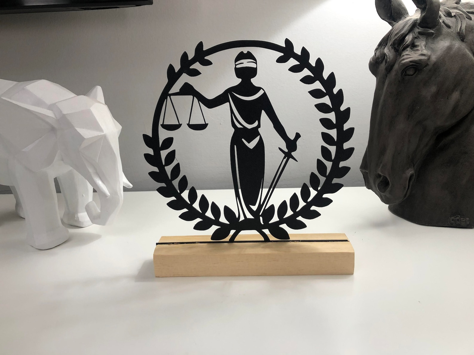 Justitia Lady Justice Shelf Decor Lawyer Office Decor - Etsy