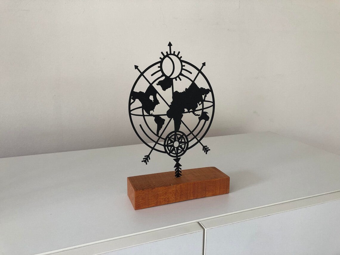 World Map Shelf Decor Home & Office Decor Bookshelf Decor - Etsy