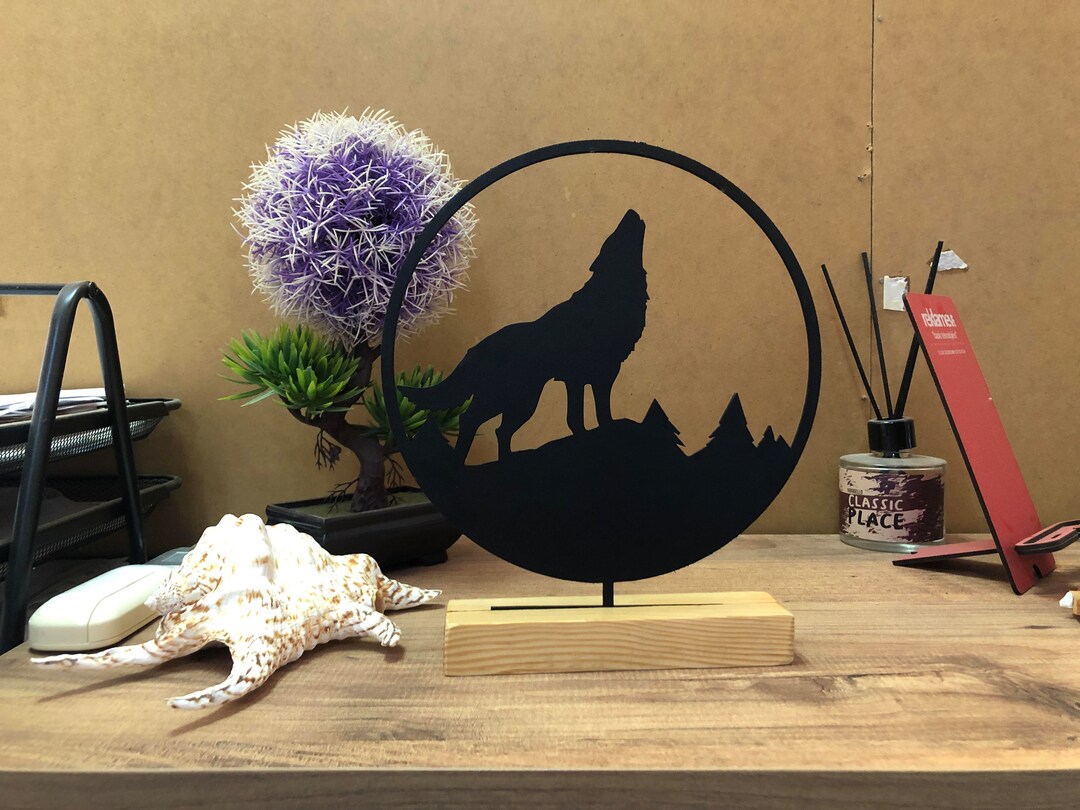 Shelf Decor Wolf, Home Office Decor, Bookshelf Decor, Modern Decor ...