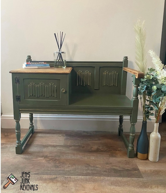 SOLD Upcycled Country Modern Style Telephone Table | Etsy UK