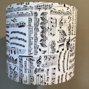 Music Fabric, Musical Design 20cm & 30 Drum Lampshade/pendant Shade ...