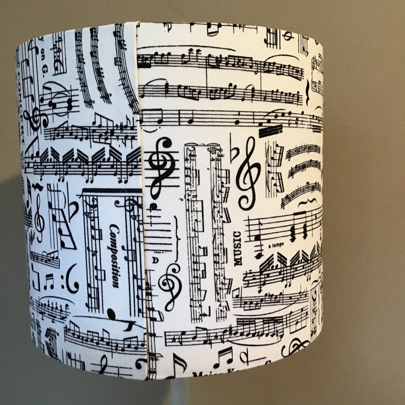 Music Fabric, Musical Design 20cm & 30 Drum Lampshade/pendant Shade ...