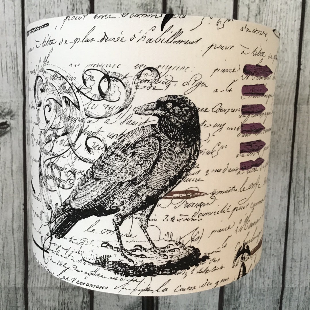Edgar Allan Poe Design 20cm, 30cm, Drum Lampshade/pendant Shade. Gothic ...
