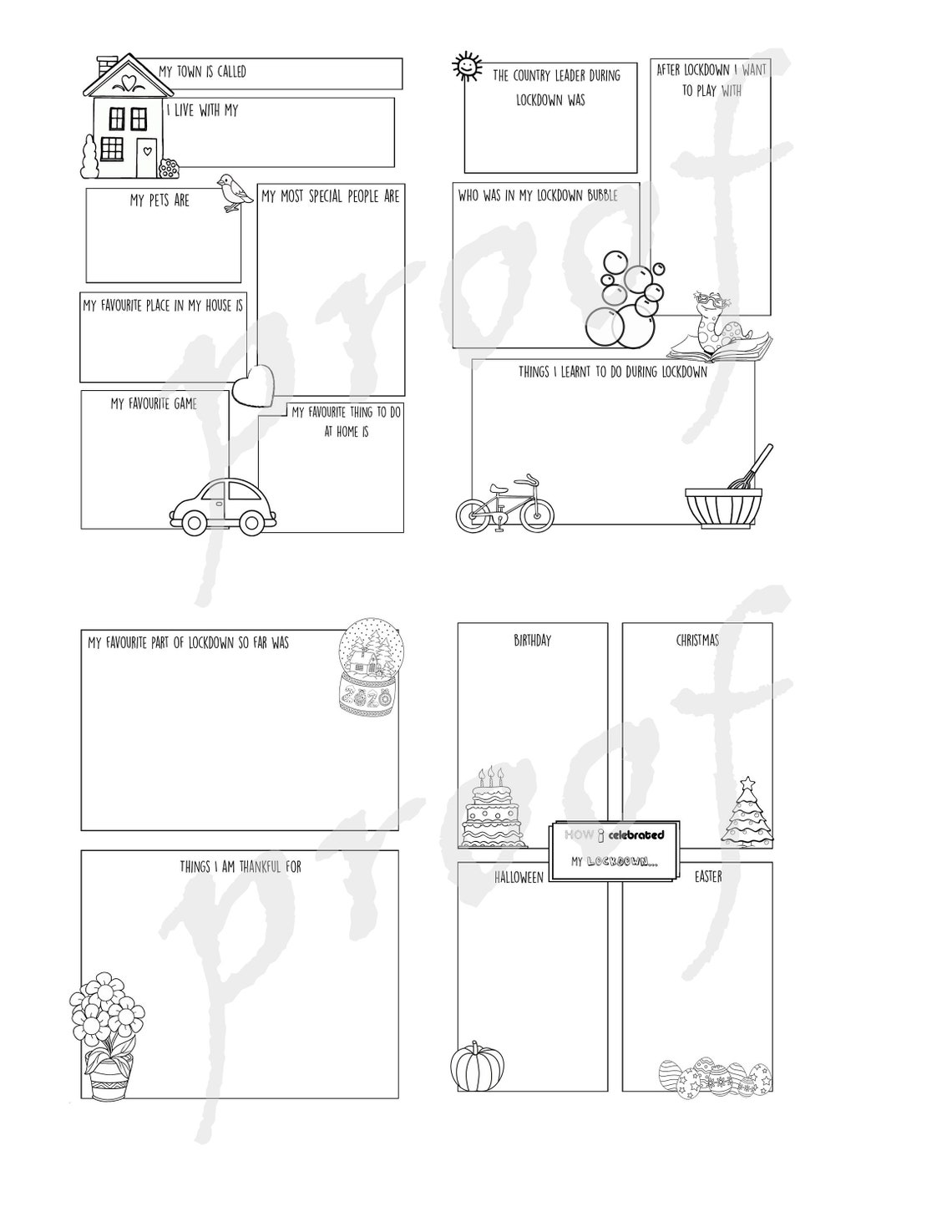 All About My Lockdown Printable Colouring Book - Memory Box My Life ...