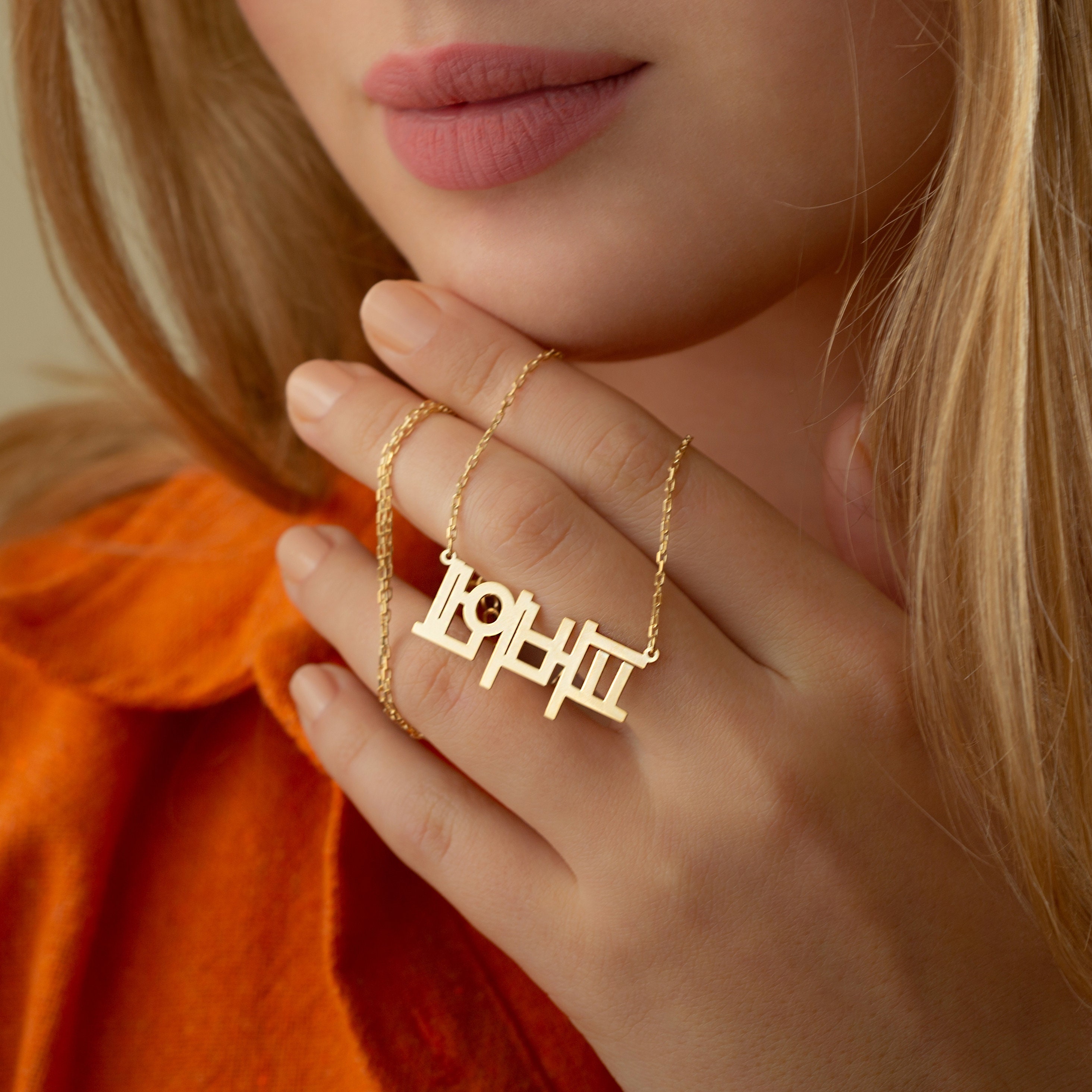 14K Gold Color Korean Name Necklace Personalized Hanja Name - Etsy