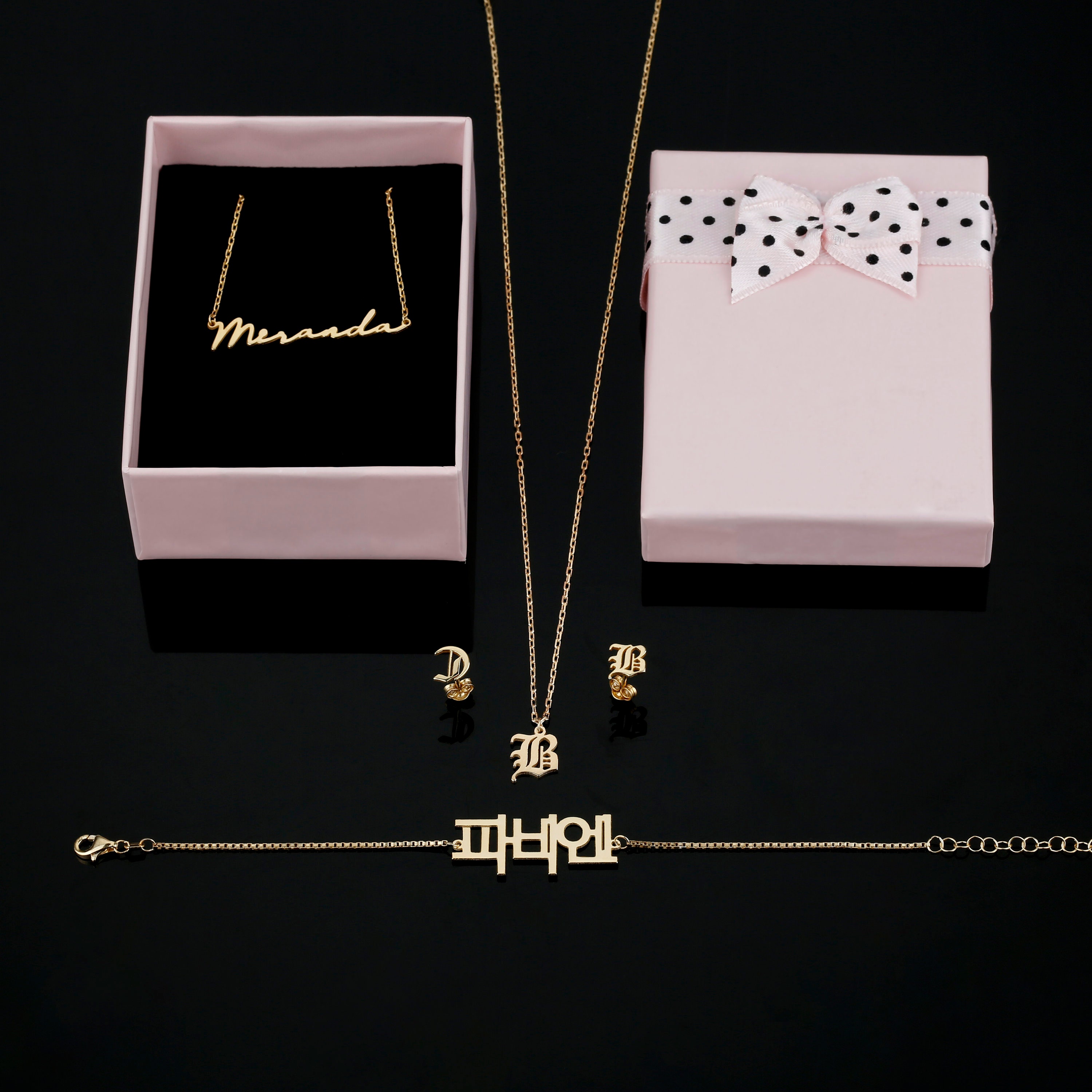 14K Gold Color Korean Name Necklace Personalized Hanja Name - Etsy