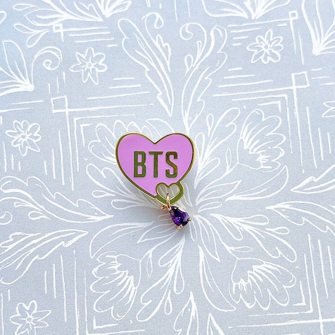 BTS Purple Tiny Heart Pin Board Filler With Charm Borahae Support - Etsy