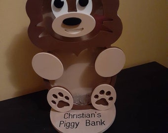 Lion Piggy Bank - Etsy