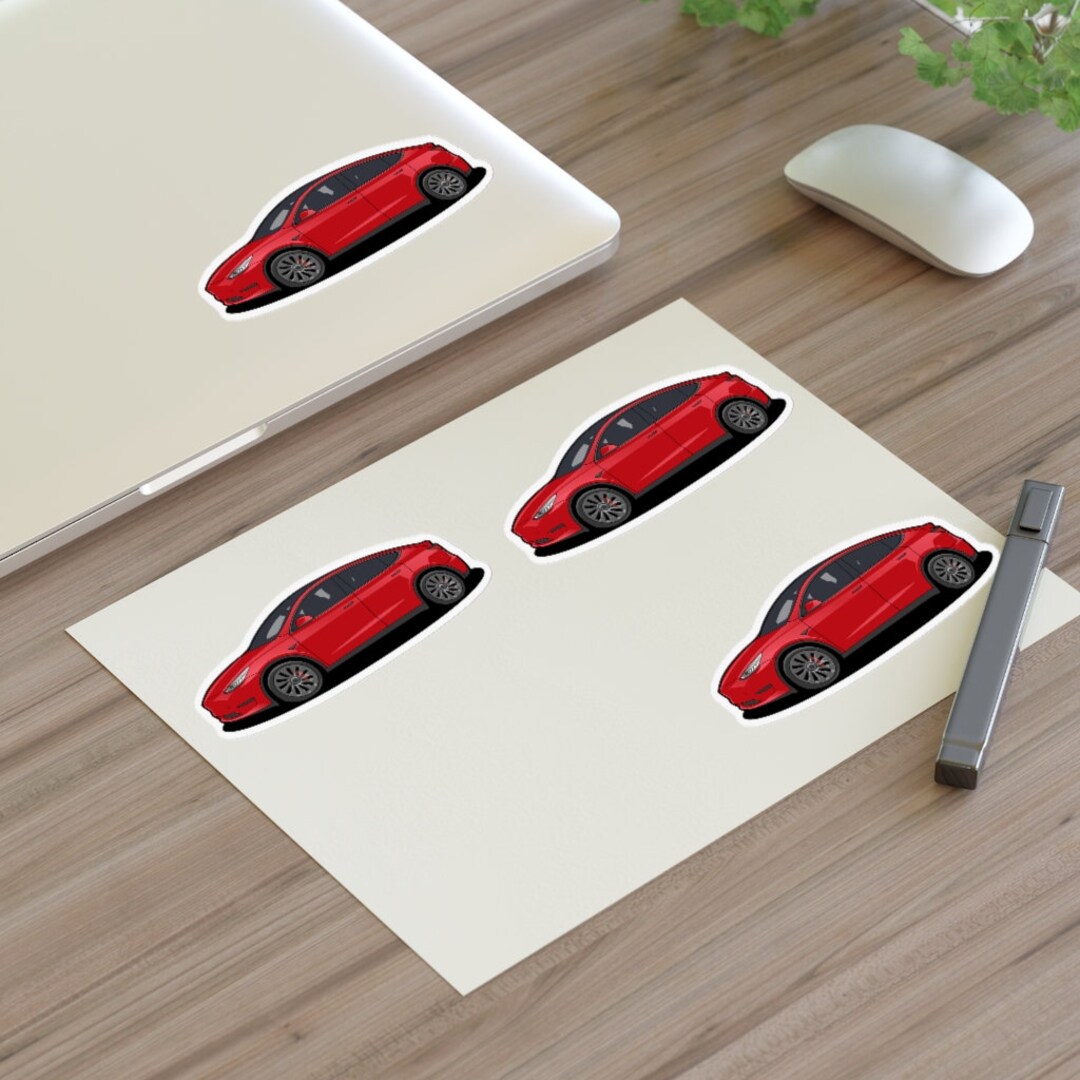 Tesla Model Y Red 4 Car Sticker Sheets - Etsy