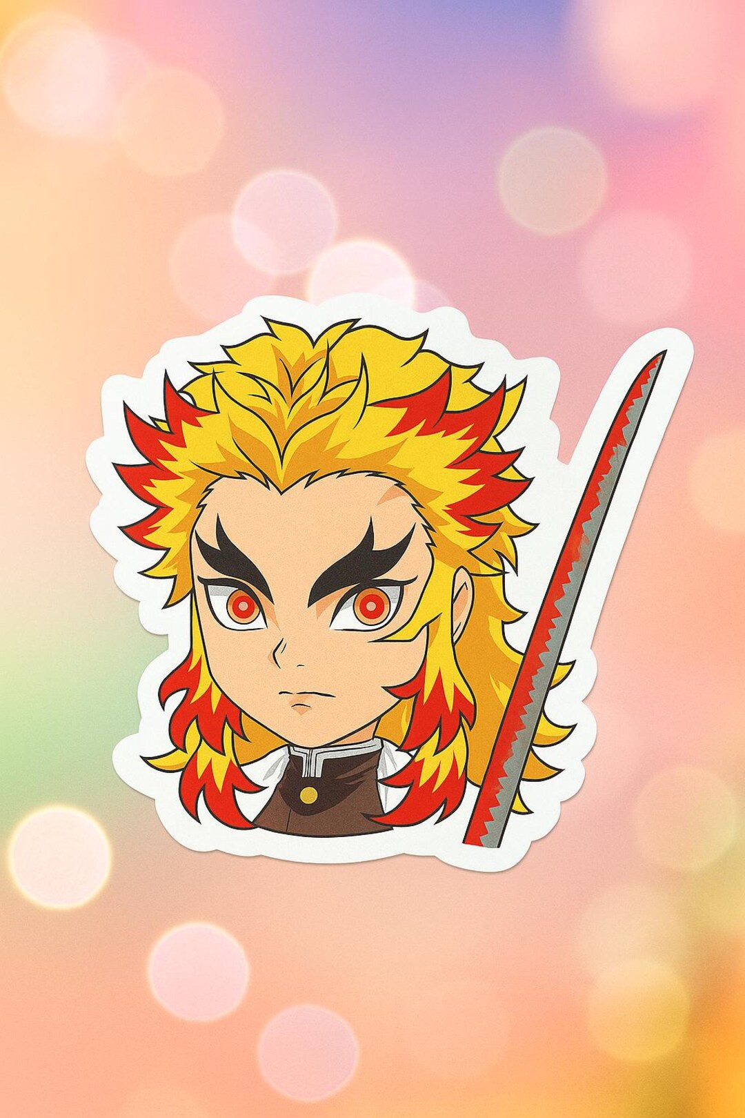 Rengoku Fire Peeker Sticker - Anime Flame Die-cut Decal - Etsy
