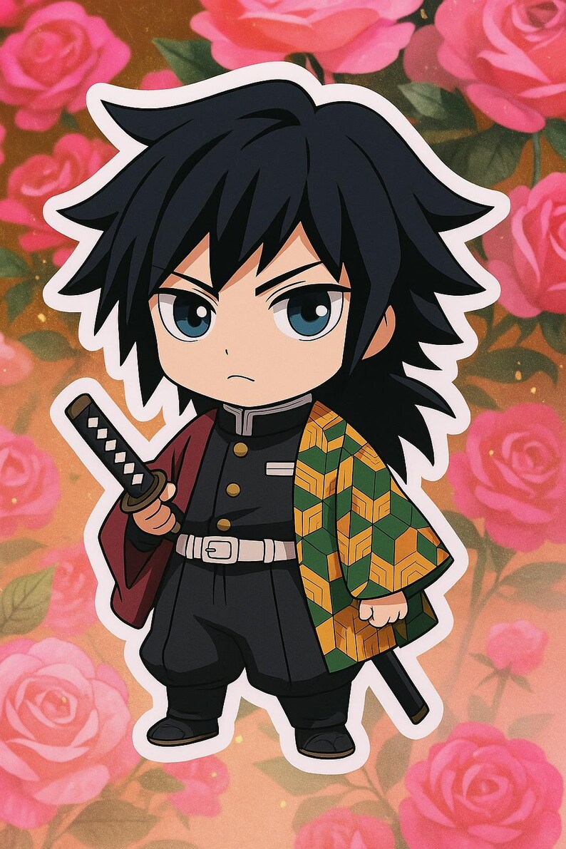Chibi Giyu Tomioka Sticker | Demon Slayer Kiss-cut Anime Decal | Cute ...